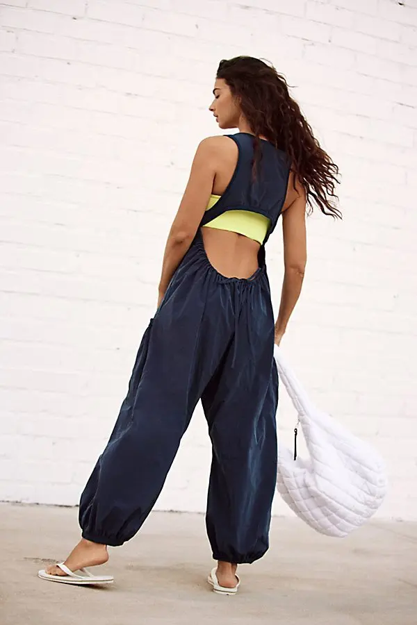 Free People Over Under Jumpsuit In Midnight Navy - 32% Off